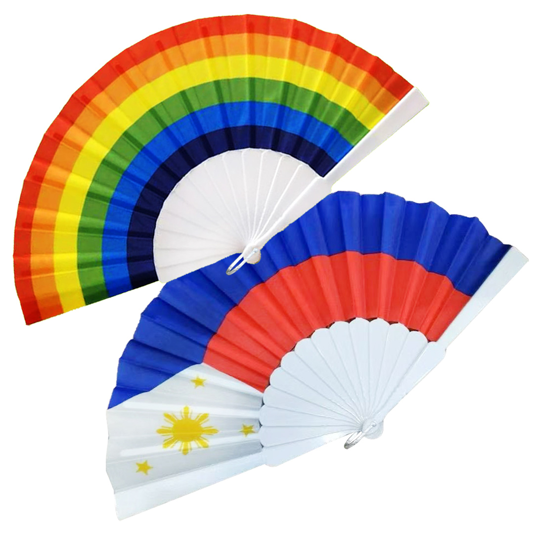 Philippines Flag Fan Abaniko Pamaypay Rainbow fan Plastic folding fan ...
