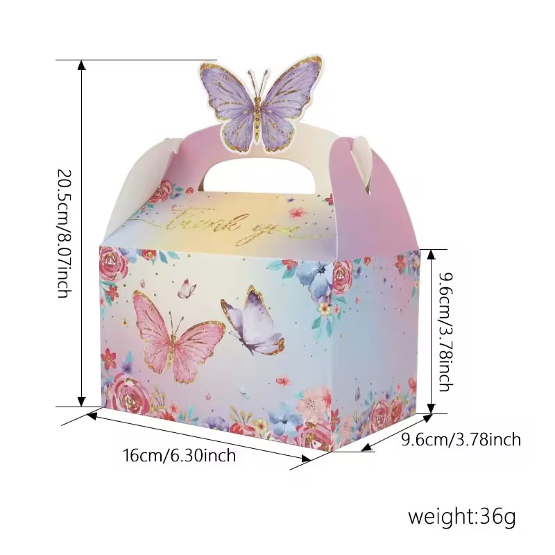 Butterfly Gift Box Paper Loot Bag for Gifts Souvenirs Wedding Birthday ...