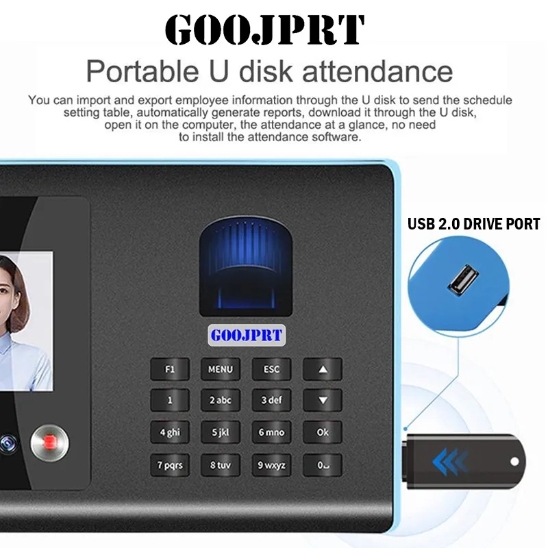 Face Recognition Attendance Biometric Fingerprint Scanner Absence Machine Time Cards | Shopee ...