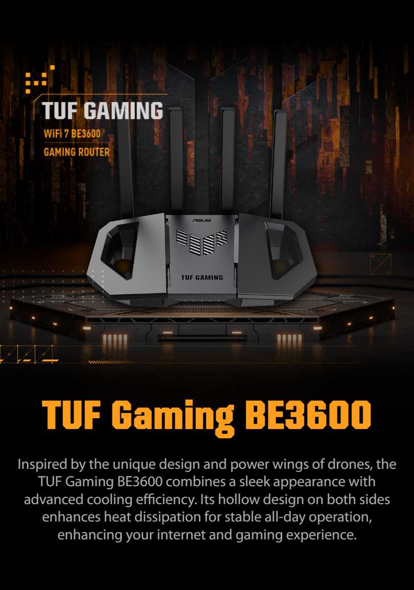 Asus TUF Gaming BE3600 Dual Band WiFi 7 AiMesh Support Gaming Router ...