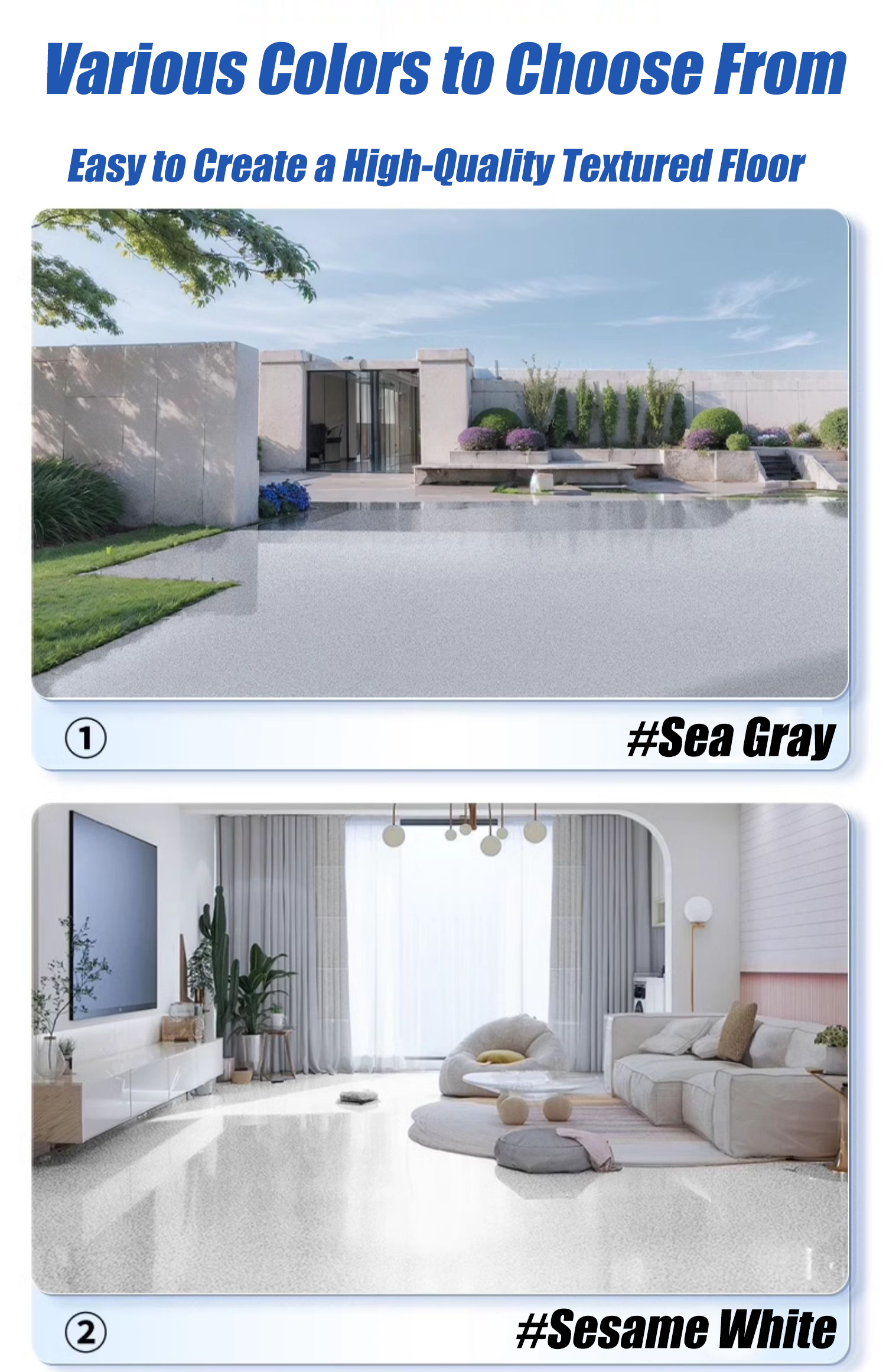 GOOTI Epoxy Colored Sand Floor Paint Self Leveling Cement Floor ...