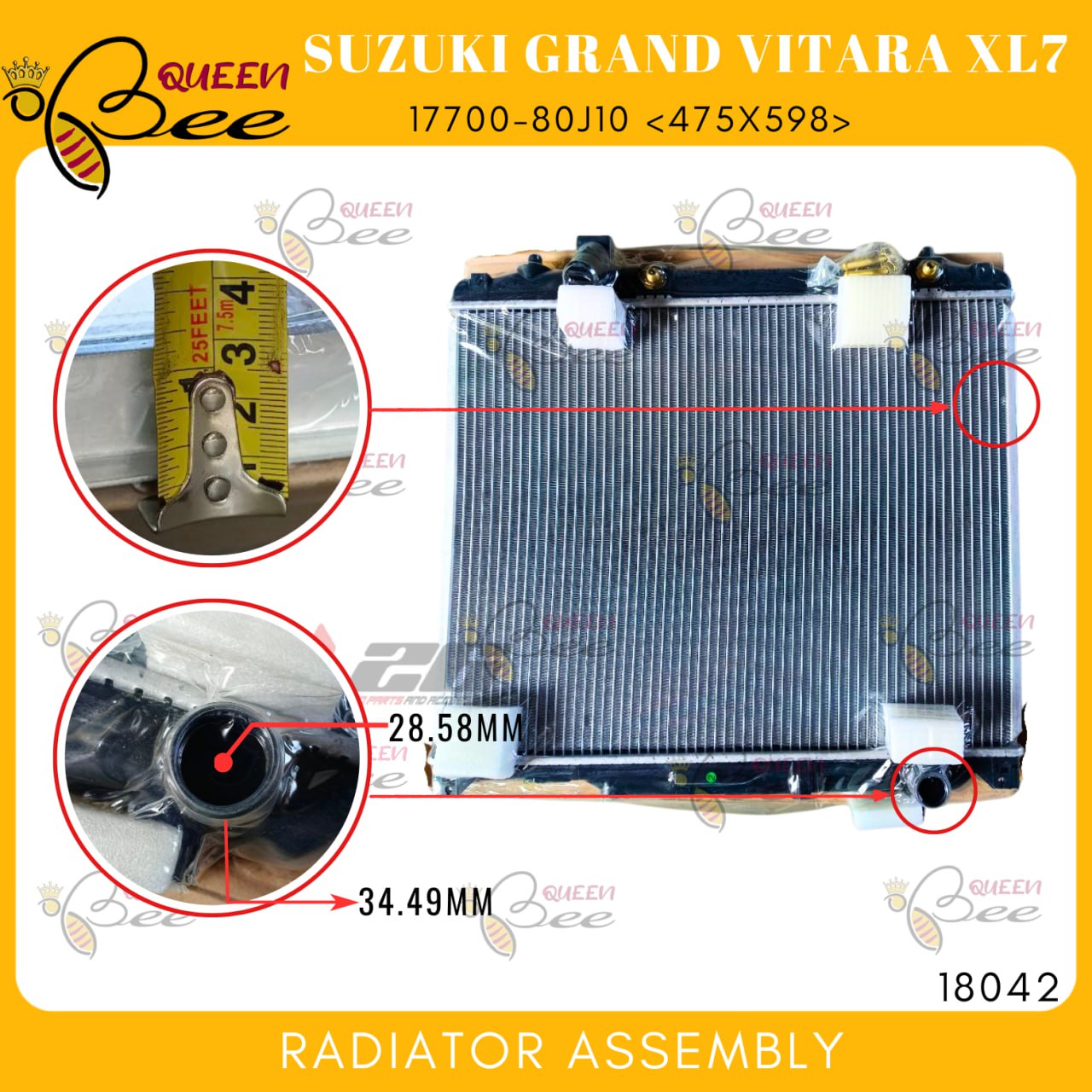 QUEEN BEE 18042 Suzuki Grand Vitara XL7 2.7L V6 2004-2006 Radiator ...
