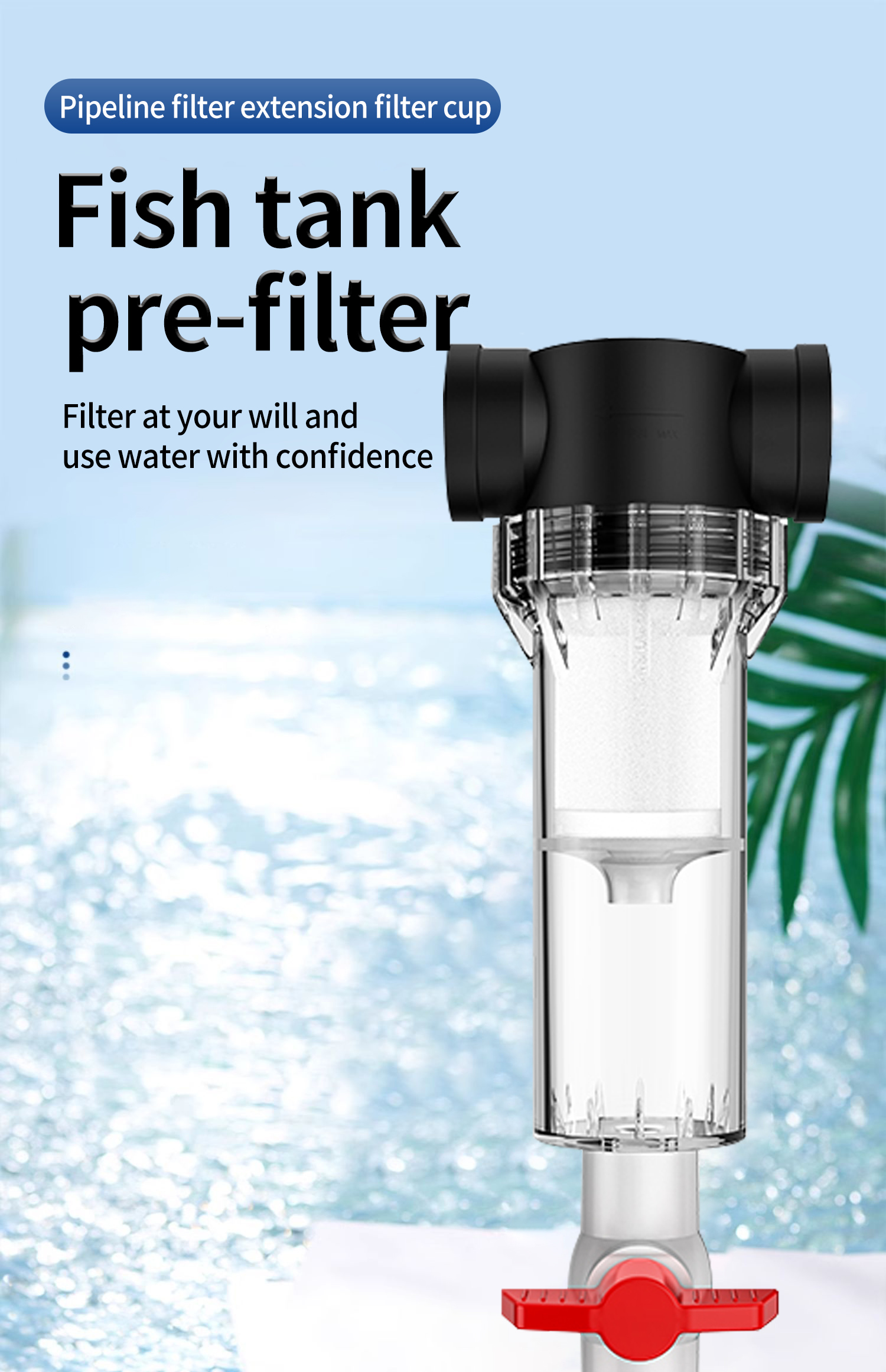 Fish tank pre-filter fish feces collector filter sedimentation bin ...