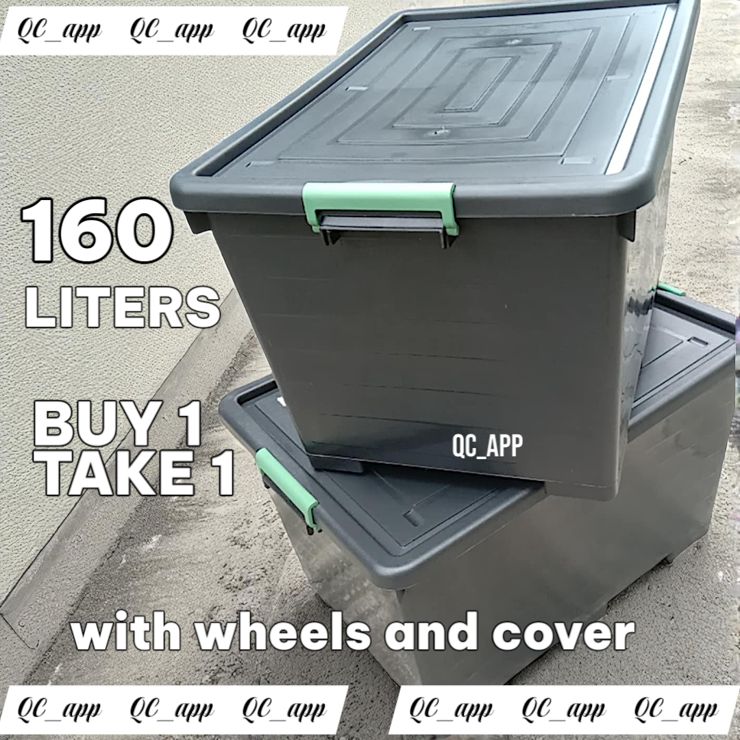 BUY 1 TAKE 1 HEAVY DUTY Storage Box with wheels and cover PEARLWAVE BOX ...