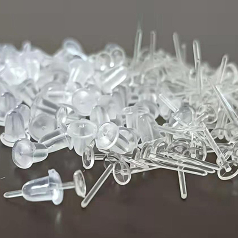 25/50 pairs Clear Anti Allergy Transparent Ear Studs Needle DIY Ear ...