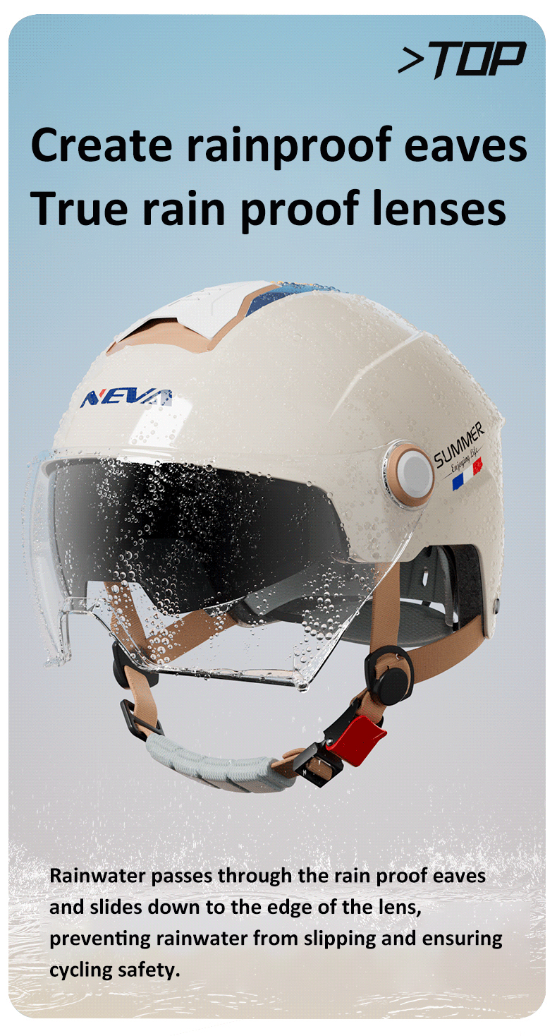 Neva Abs Material Rainproof Dual Visor Half Face Helmet For Motorcycle ...
