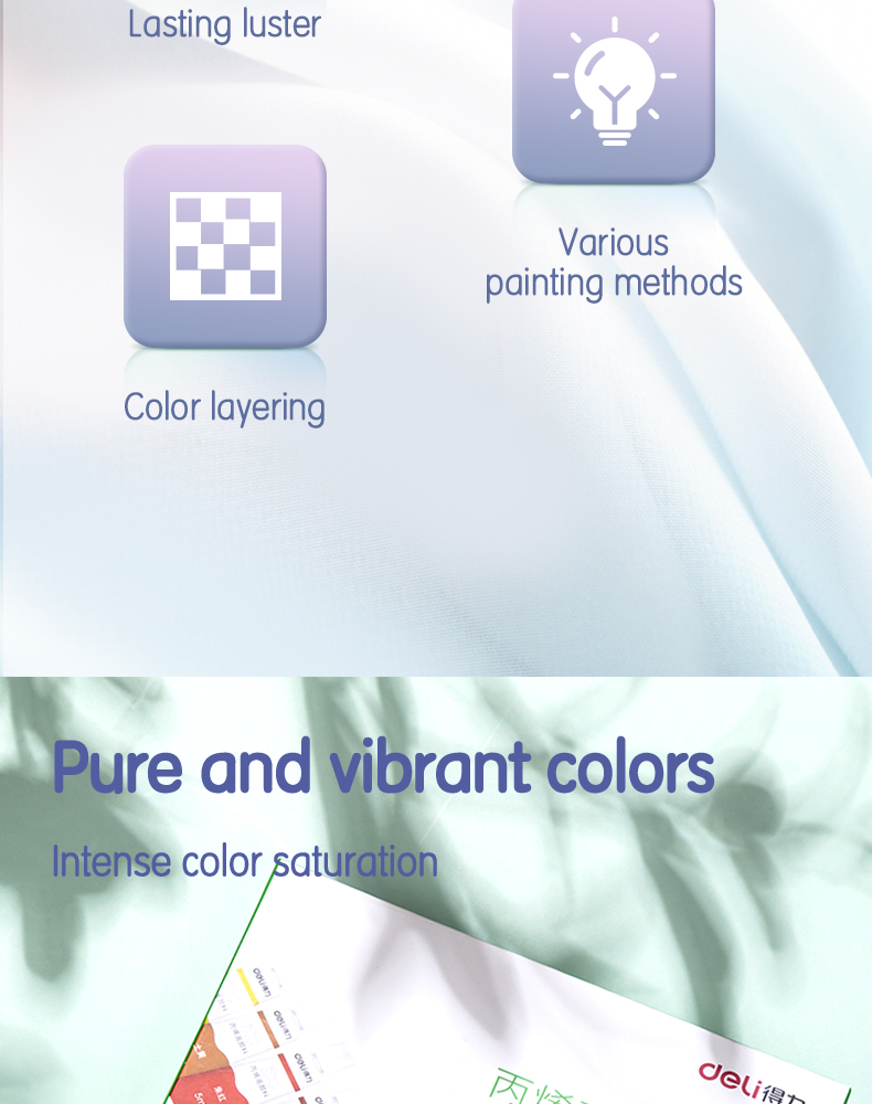 Deli 24 Colors Acrylic Paint Tube Set Water Colour Oil Colour Paint ...