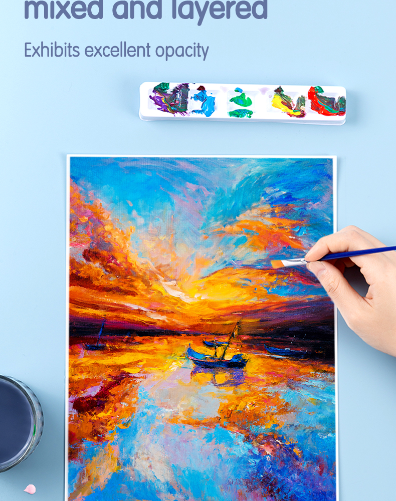 Deli 24 Colors Acrylic Paint Tube Set Water Colour Oil Colour Paint ...