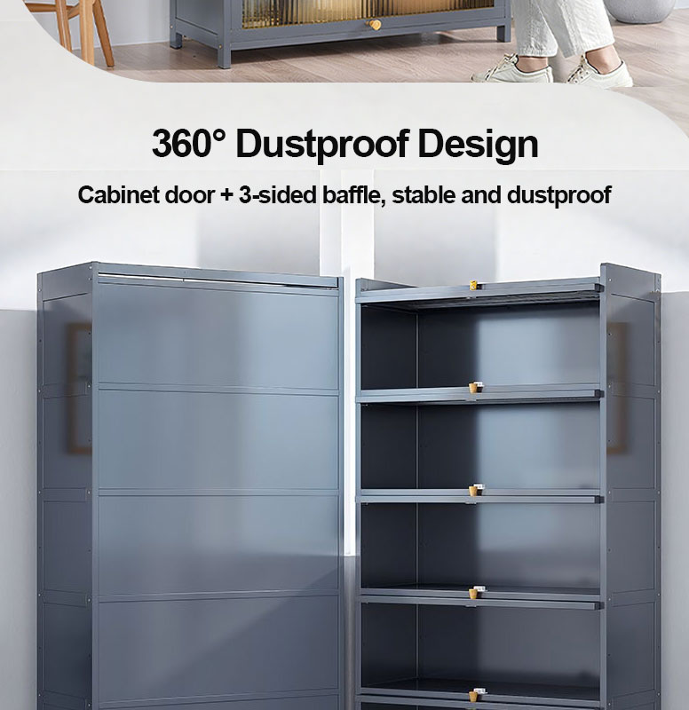 Kitchen Cabinet Dustproof Large Capacity Storage Rack Carbon Steel ...