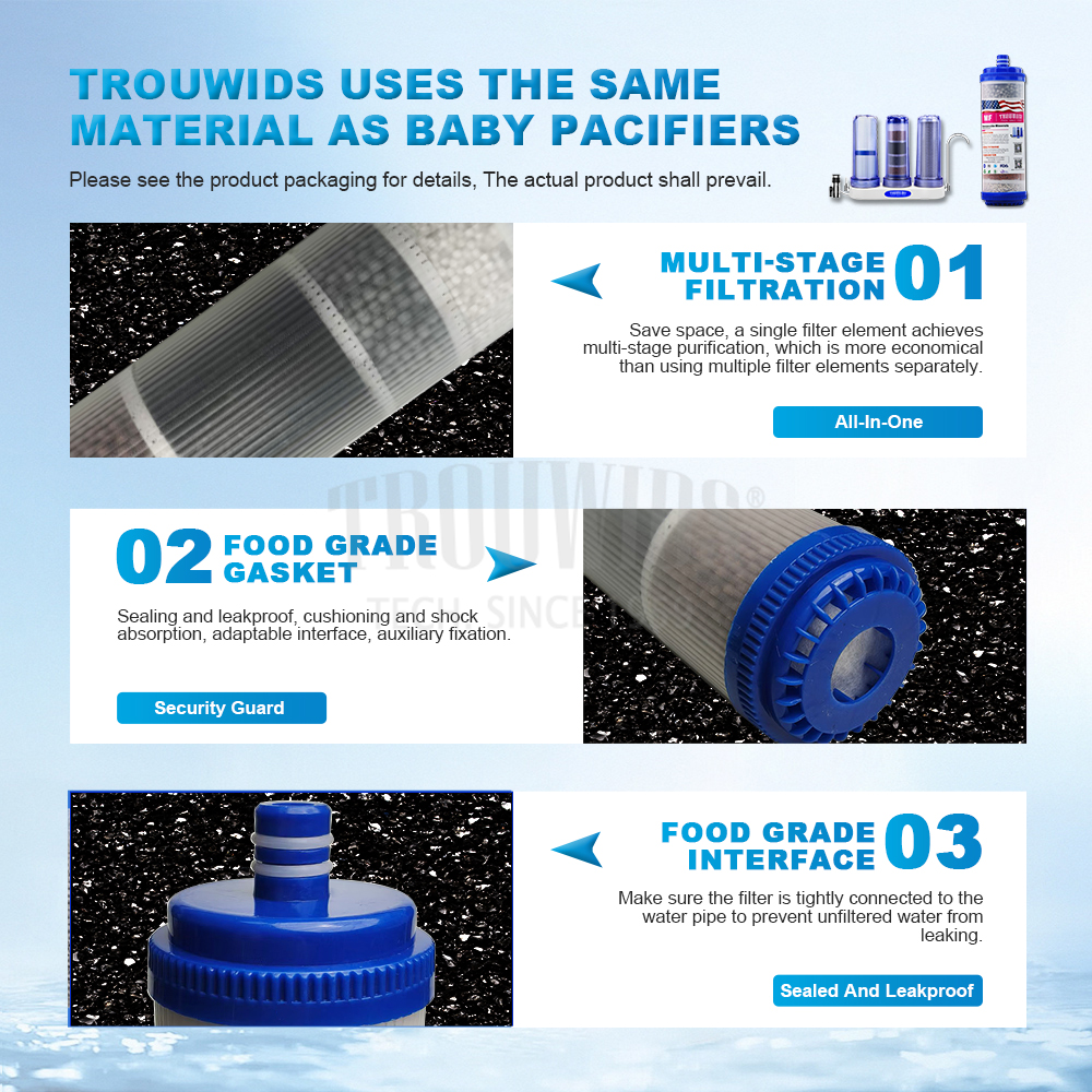 TROUWIDS 5 in 1 10 Inches Mineral Stone Water Filter Cartridge ...