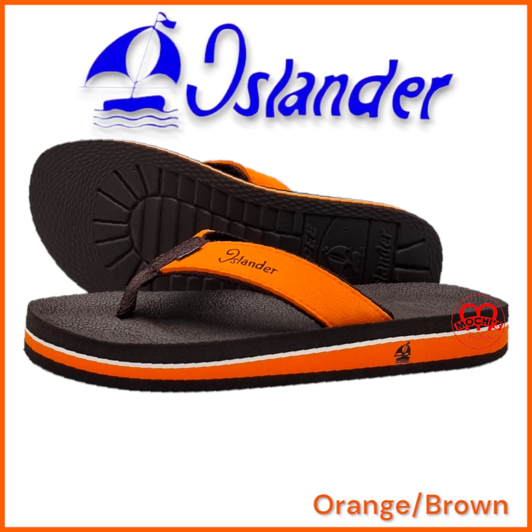 Islander 'Orange/Brown' Men's original non-slip and waterproof slippers ...