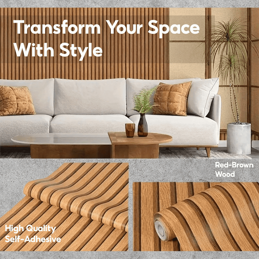 3M Wood Grain Striped Wallpaper Wall Sticker Pvc Waterproof Self ...