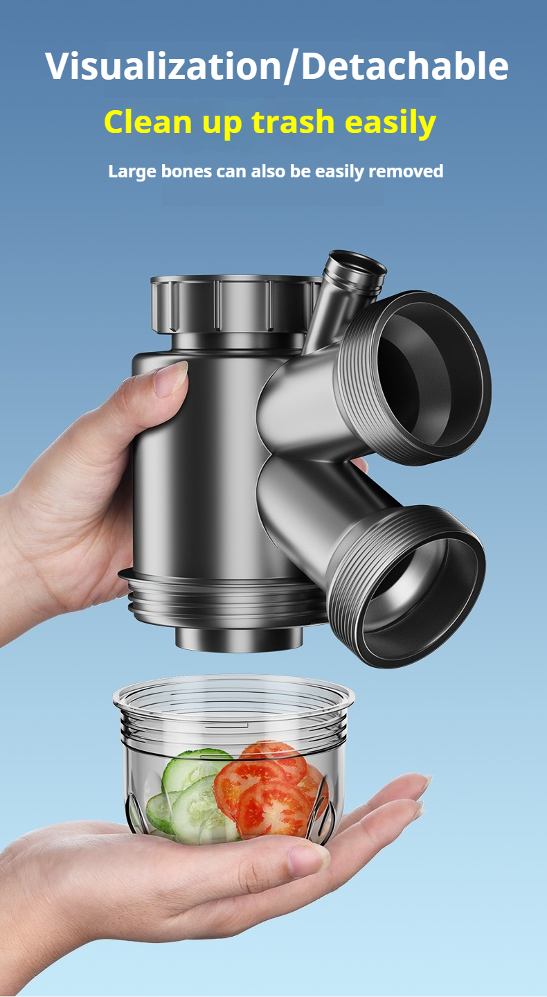 sus304 Sink Drainer P Trap Set Pipe Accessory Double Sink Drain Pipe ...