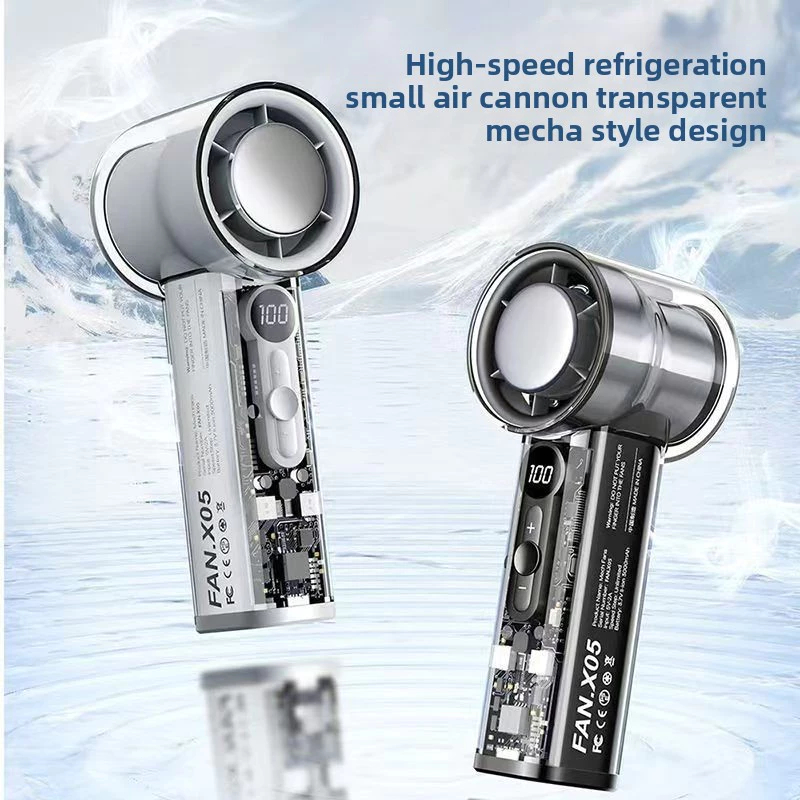 Mini Transparent Handheld Fan High-Speed Cooling Fan 100 Speed Recharge ...