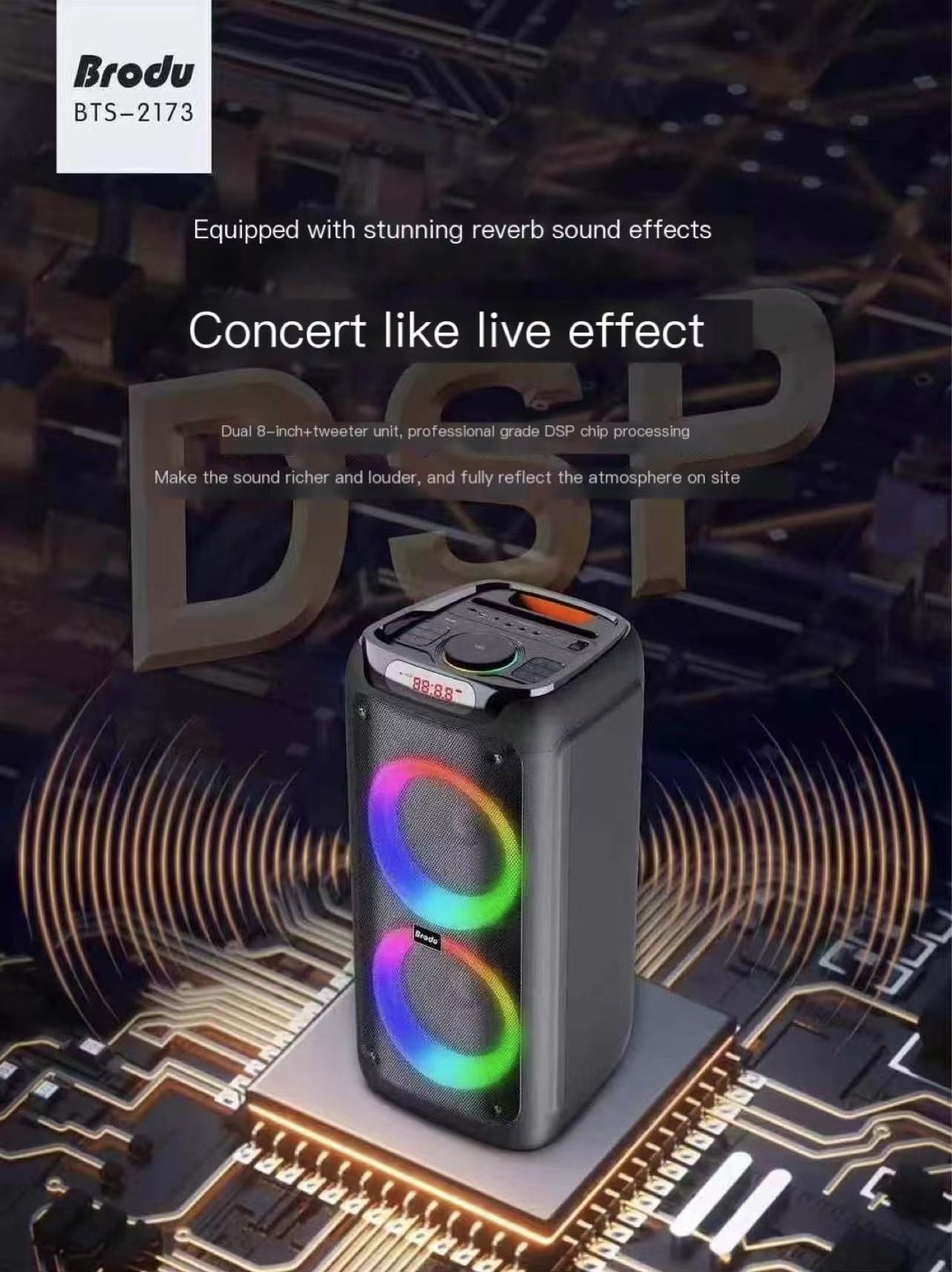 BTS-2175 10X2 inch Wireless Subwoofer Bluetooth Speaker with ...