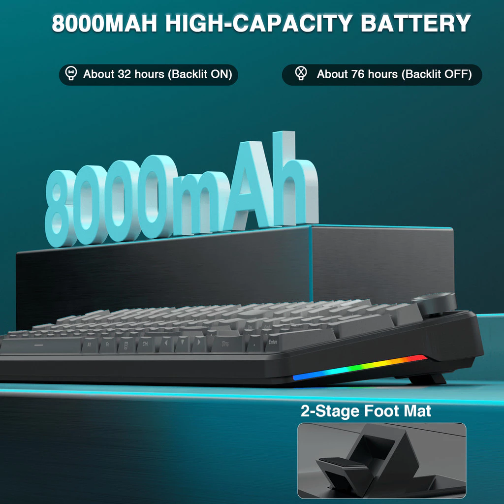 AULA F108 PRO Mechanical Keyboard – Full-Size 108-Key Hot-Swap Tri-Mode ...