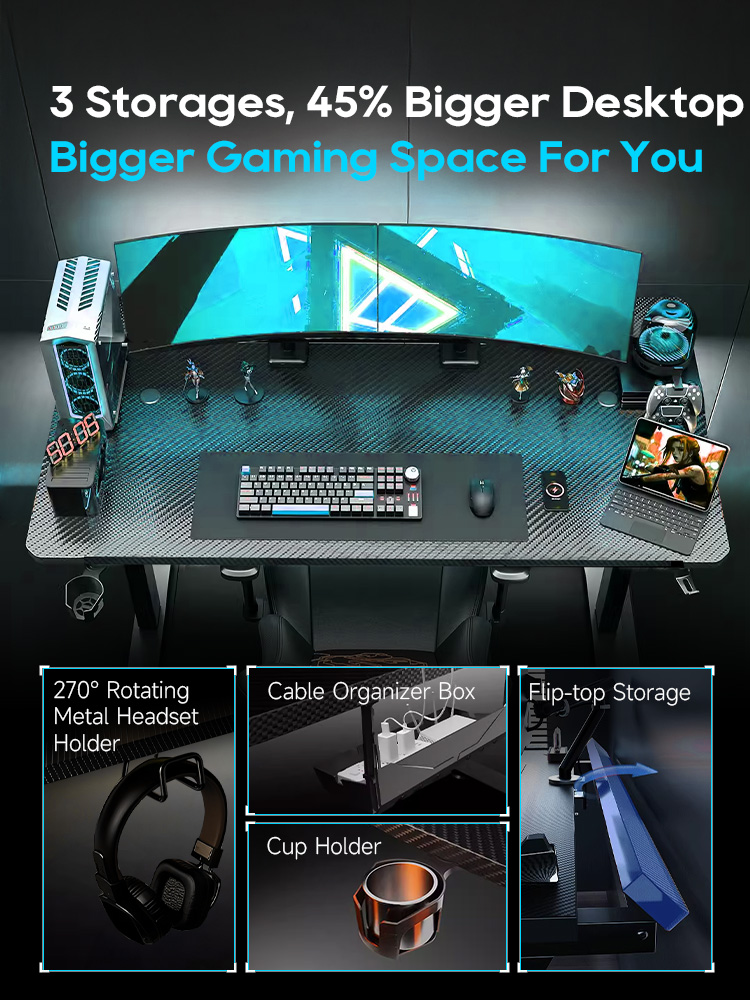 Xpanse Carbon Fiber Gaming Table Esports Adjustable Table Computer ...