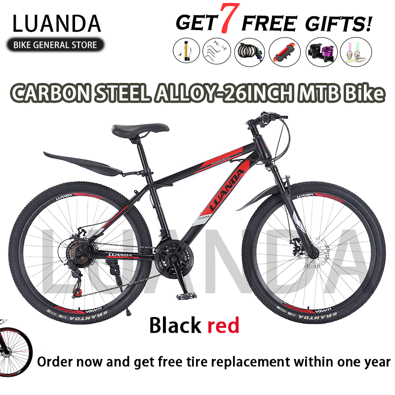 LUANDA Mountain Bike 26 Inch High Carbon Steel Adult Bicycles Shimano ...