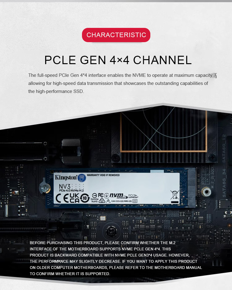 Kingston NV3 M.2 x4 2280 NVME PCIe 4.0 x4 Solid State Drive |500GB, 1TB ...