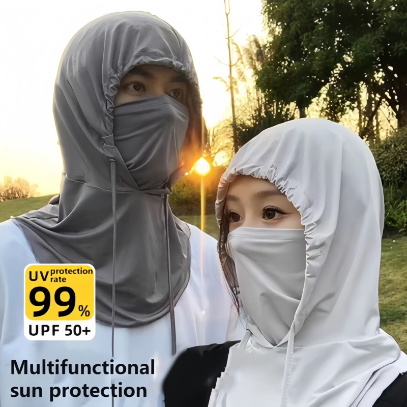 Ice Silk Sunscreen Cap UV Resistant Outdoor Full Face Mask Sun ...