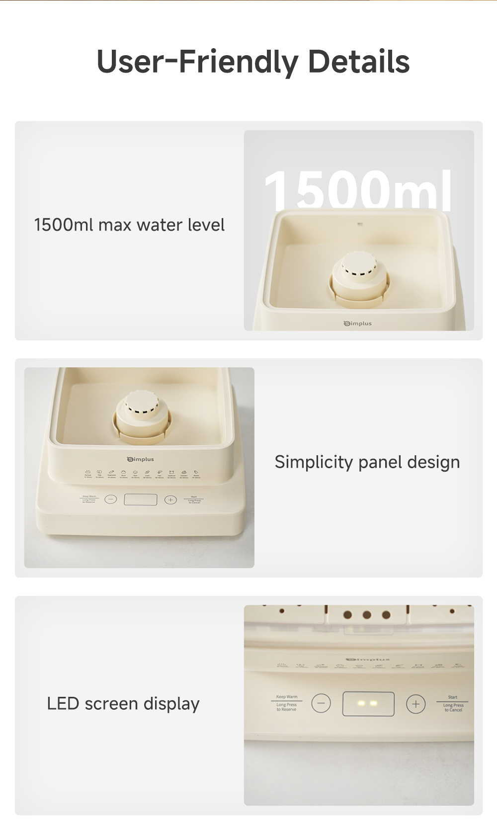 Simplus Electric Food Steamer Multifunction Smart Timer 14L/12L/21L ...