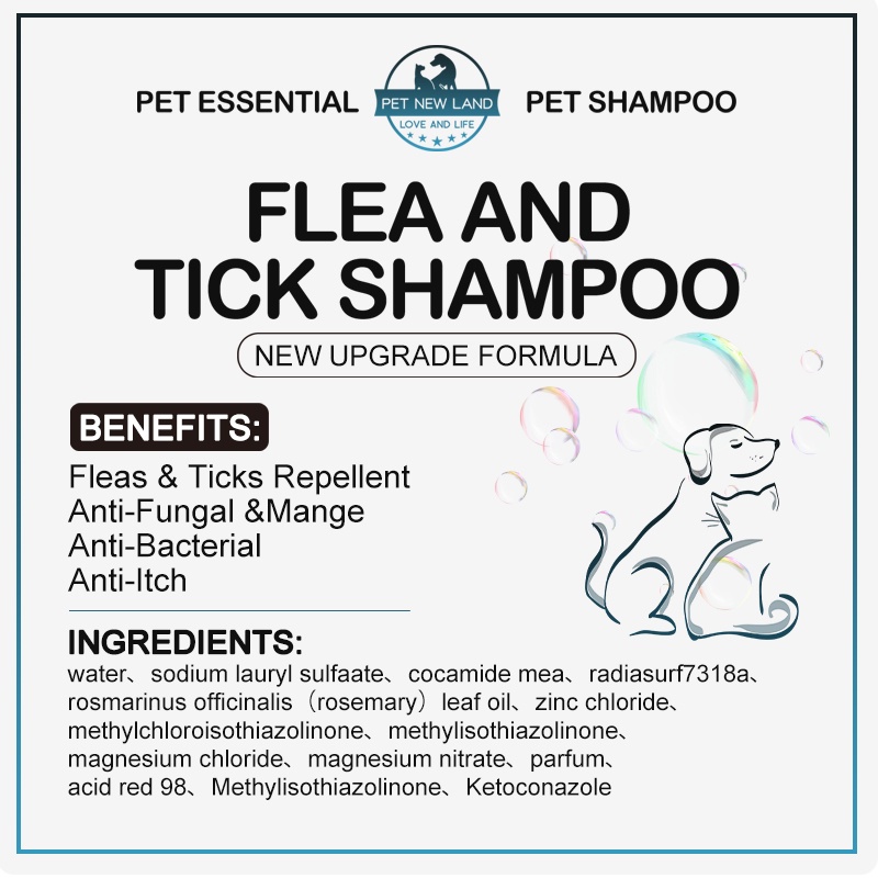 【Buy 1 get 3】500ml Pet Shampoo for Dogs and Cats - Repels Fleas and ...