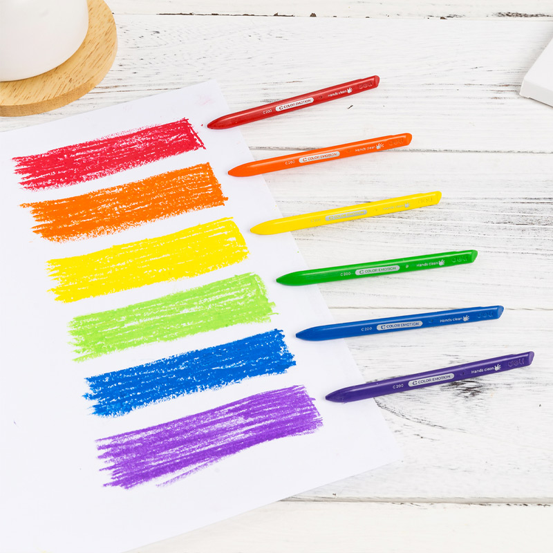 Deli 12/18/24 Colors Plastic Crayons Triangular Rod Crayon Oil Pastels ...
