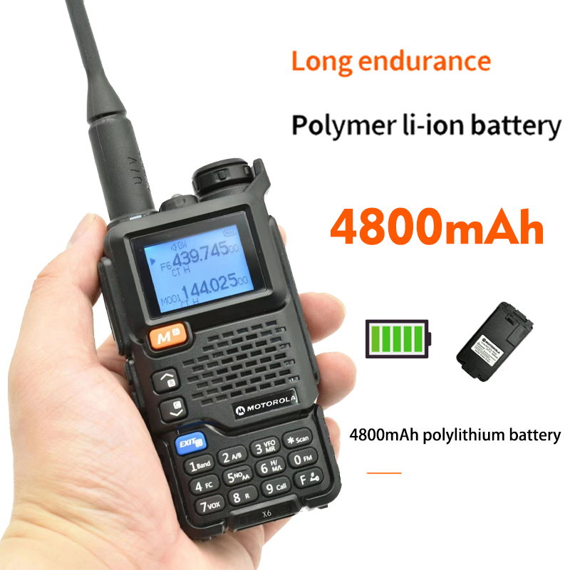 MOTOROLA X6 Walkie talkie FM radio AM Aviation frequency 10W high power ...