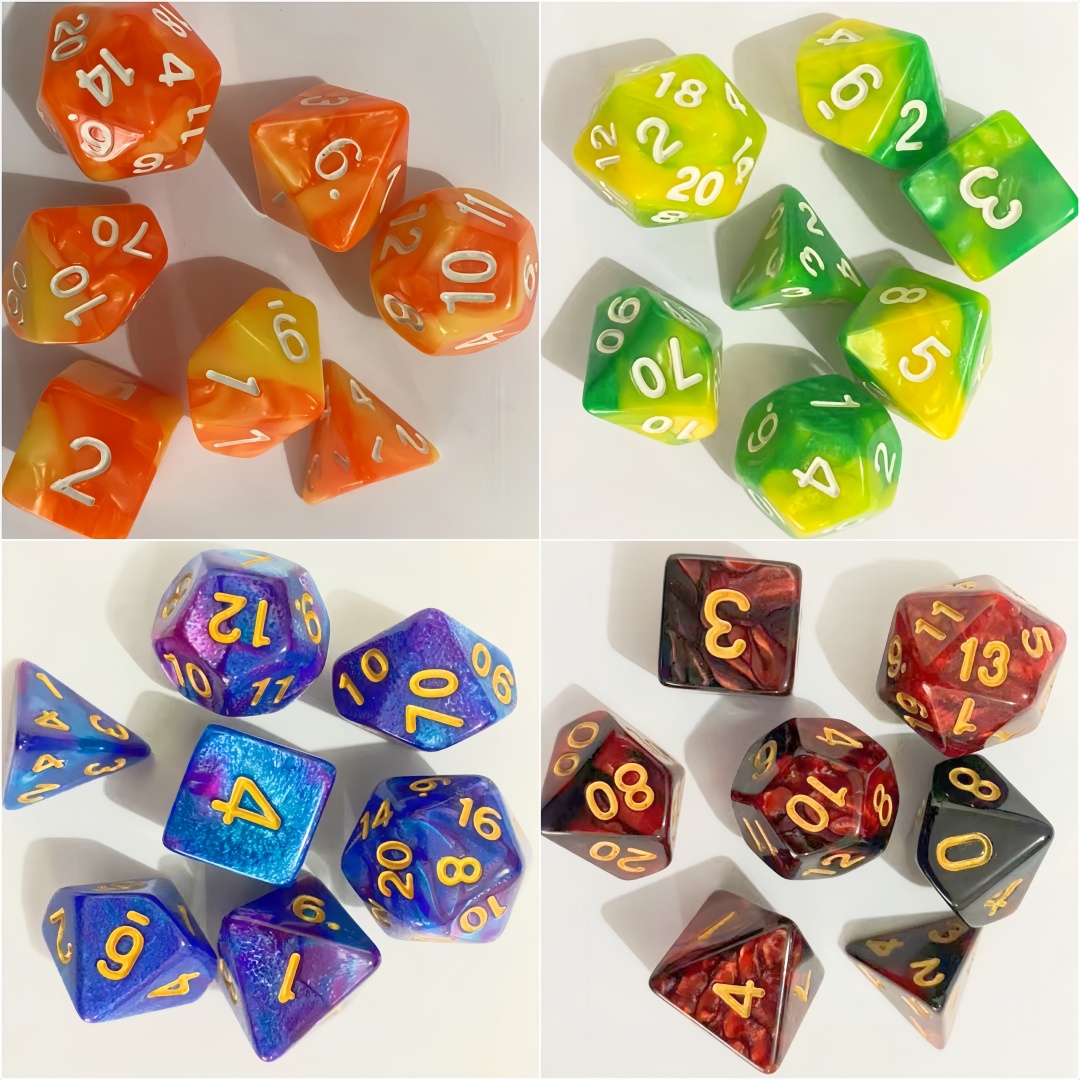 Two-Color/Rainbow Glitter/Colorful Dice - Dungeons & Dragons Tabletop ...