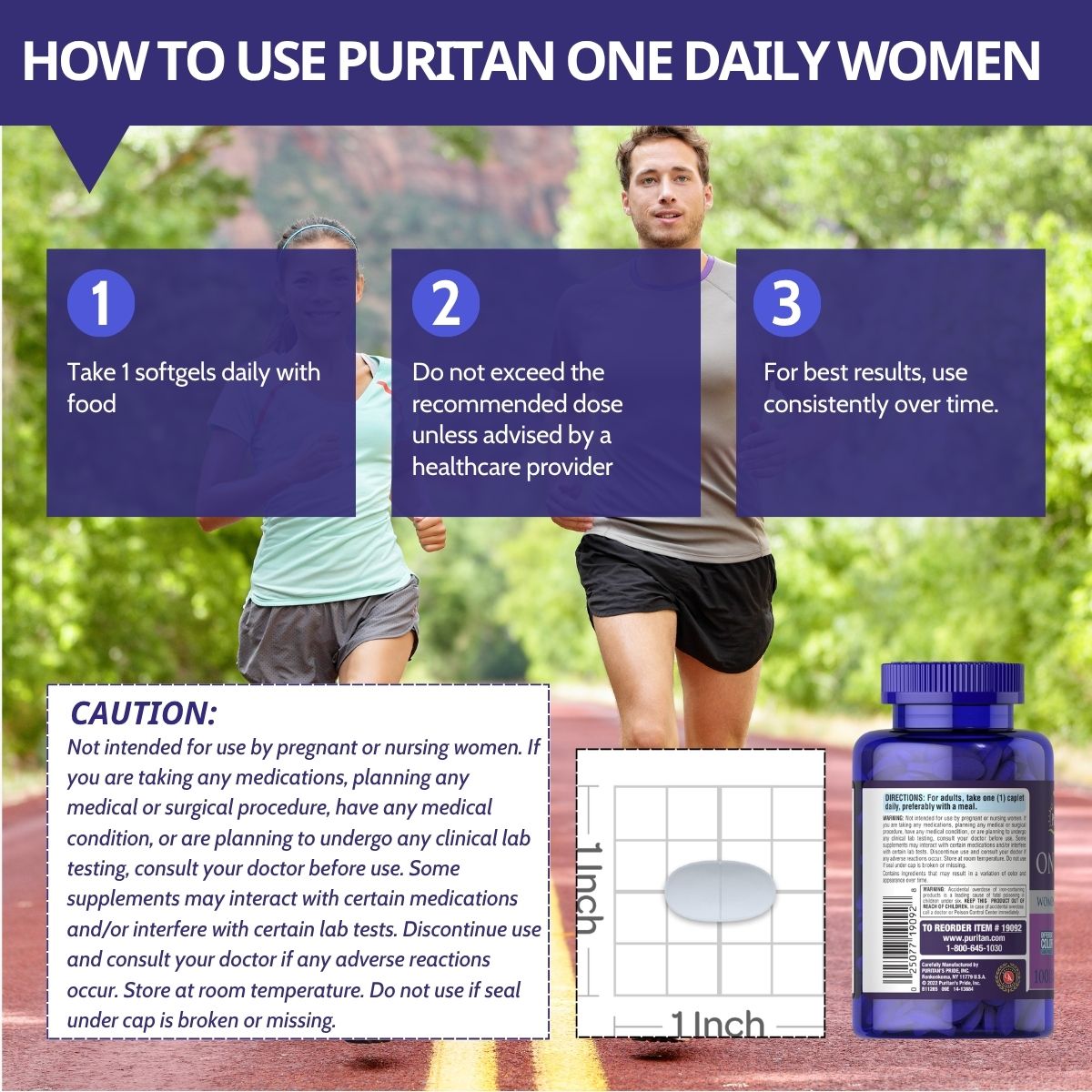 Women's Multivitamin Puritan's Pride One Daily Complete Nutrition ...