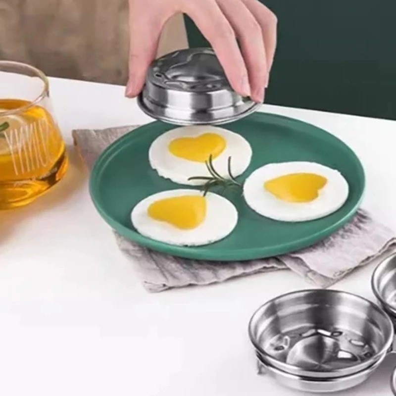 3-in-1Stainless Steel Egg Steamer Heart-Shaped Egg Cooker Molder ...