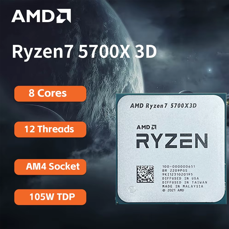 AMD RYZEN 7 5700X / RYZEN 7 5700X3D Desktop Processor 8 Core 16 Thread Socket AM4 CPU Processor ...