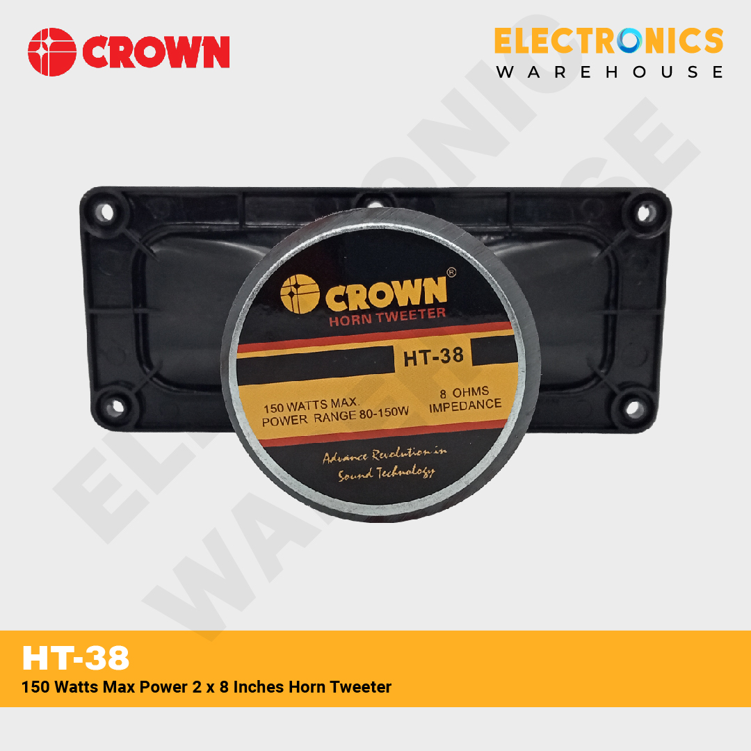 CROWN HT-38, 150 Watts Max Power 7.5 x 3.5 Inches Horn Tweeter | Shopee ...