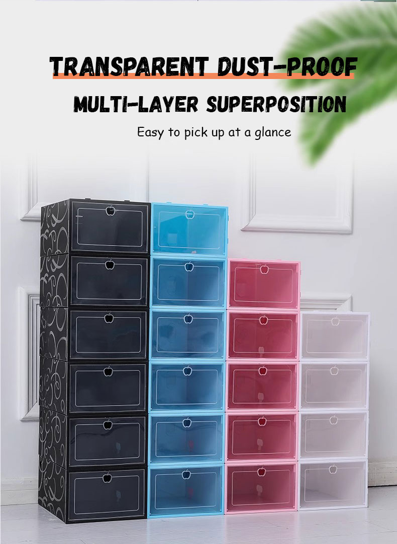 Large hard plastic shoe Box with transparent Cover shoe rack organizer ...