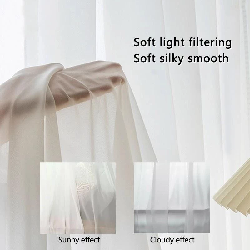 Thin Gauze Curtains 140cm X 160cm 220cm Solid Color Transparent Room ...
