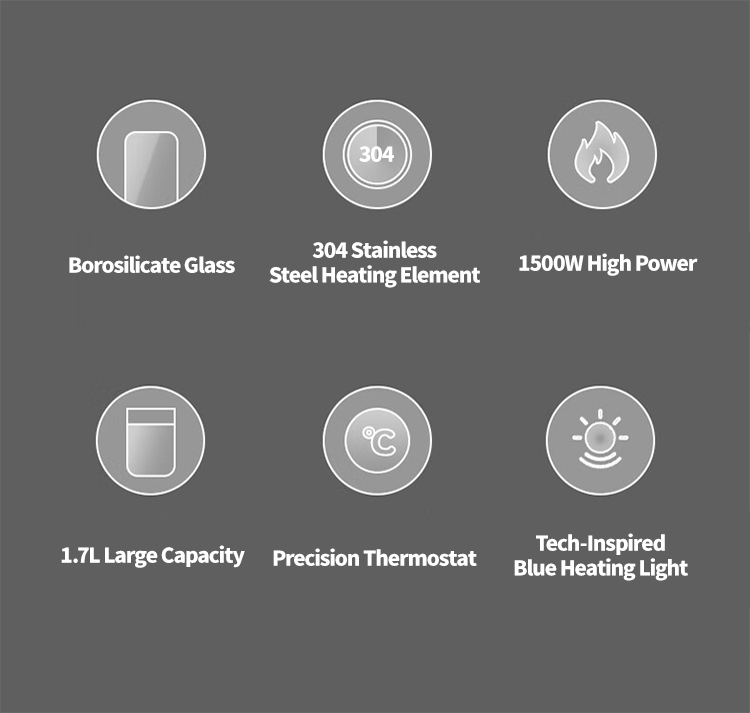 Xiaomi Lifeite 1.7L Glass Electric Kettle Auto Power-off Health Pot ...