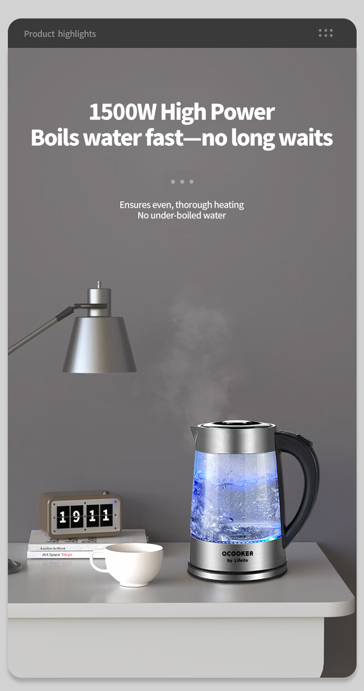 Xiaomi Lifeite 1.7L Glass Electric Kettle Auto Power-off Health Pot ...