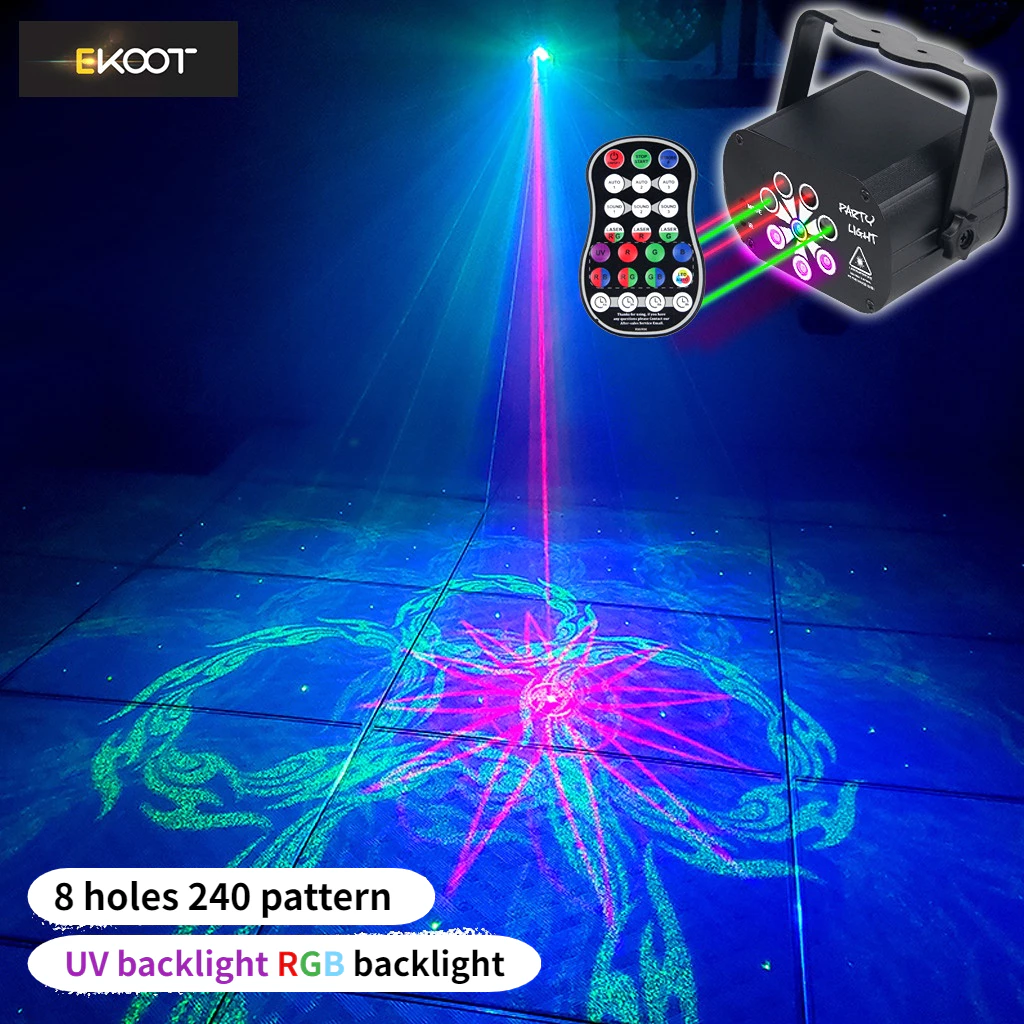 LED Laser Stage Light Projector Light with 240 Patterns - RGB Party KTV ...