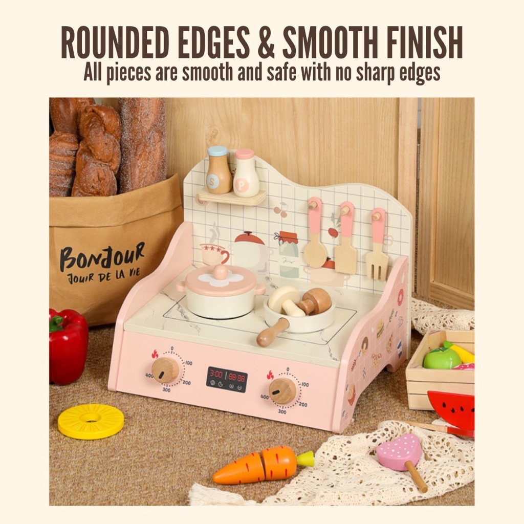 One Elephant Wooden Dream Cooktop Pretend Play Toys Cooking set Pots ...