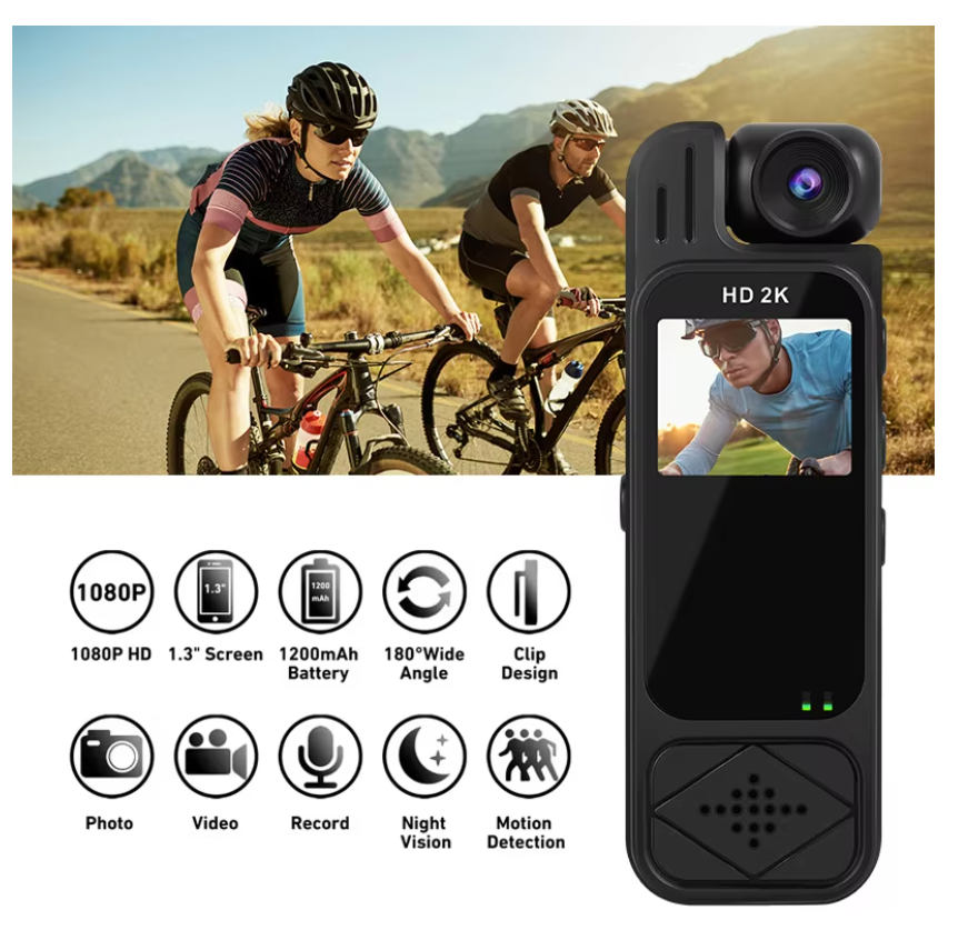 Mini Body Camera 2k HD Sports Camera Rotatable Digital Video Recorder 1 ...