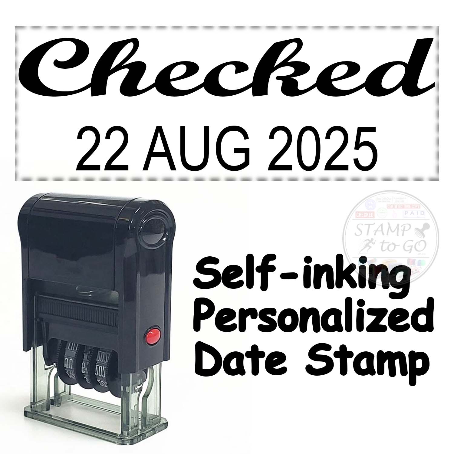 Personalized Date Stamp Self-inking with Custom Text in Laser Engraving ...