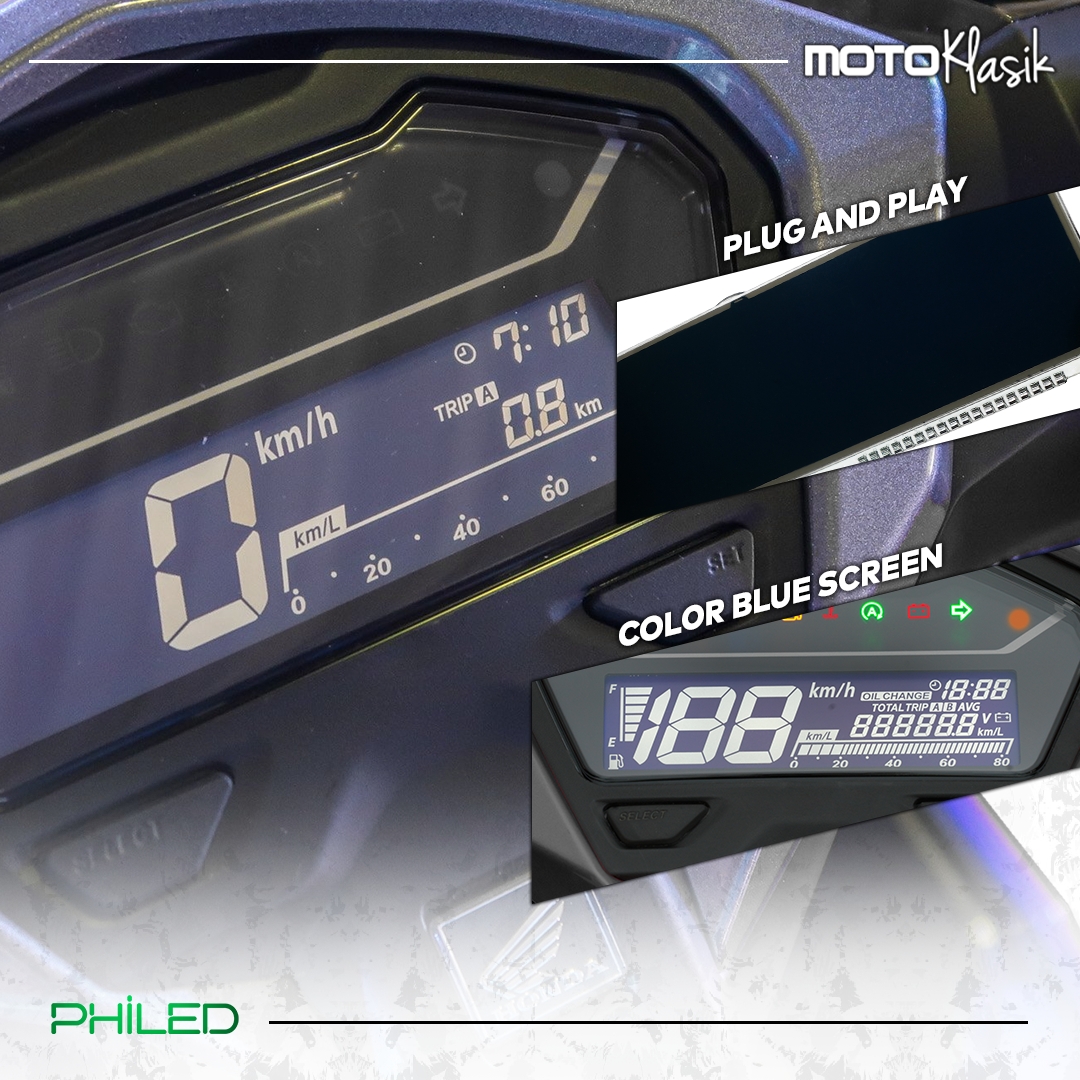 PHILED HONDA CLICK V2/V3/V4 LCD BLUE DISPLAY PL-11633 SPEEDOMETER PANEL ...
