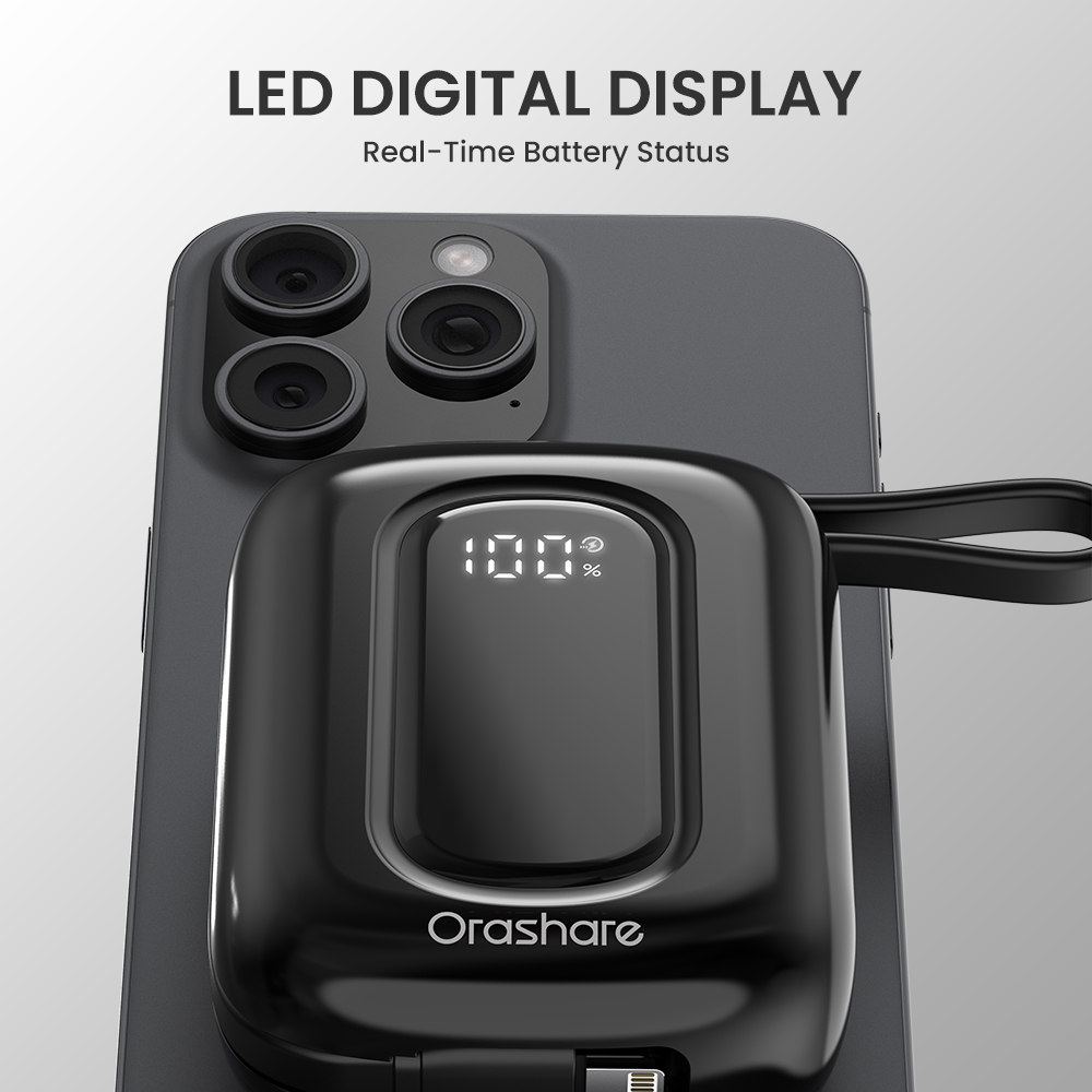 Orashare PCM12M 10000mAh Magnetic Power Bank Built-in Dual Cable PD20W ...