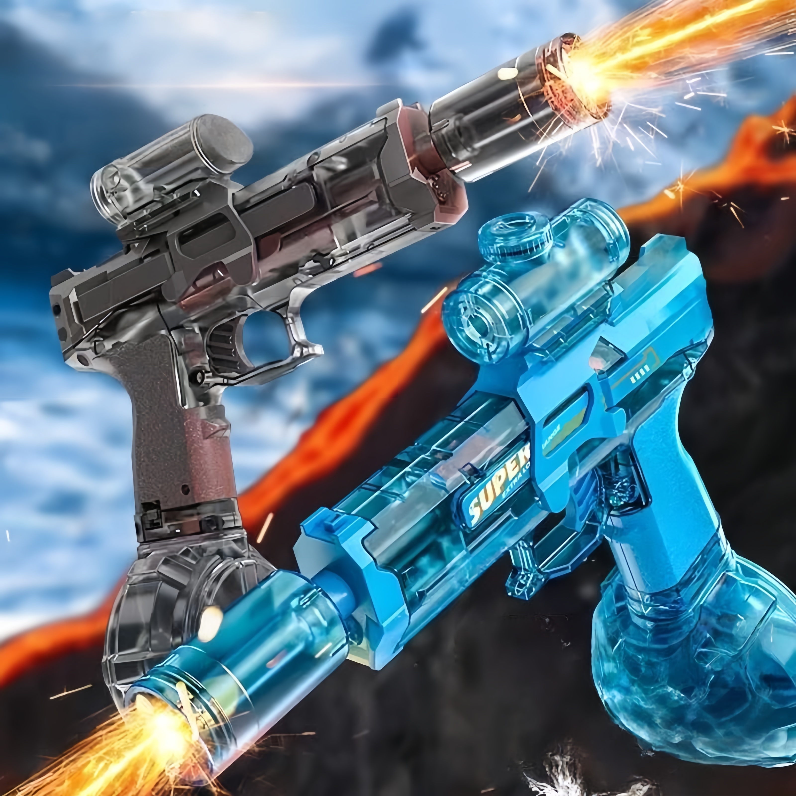 SHARK MK High-pressure electric water gun for kid with Flash silencer ...