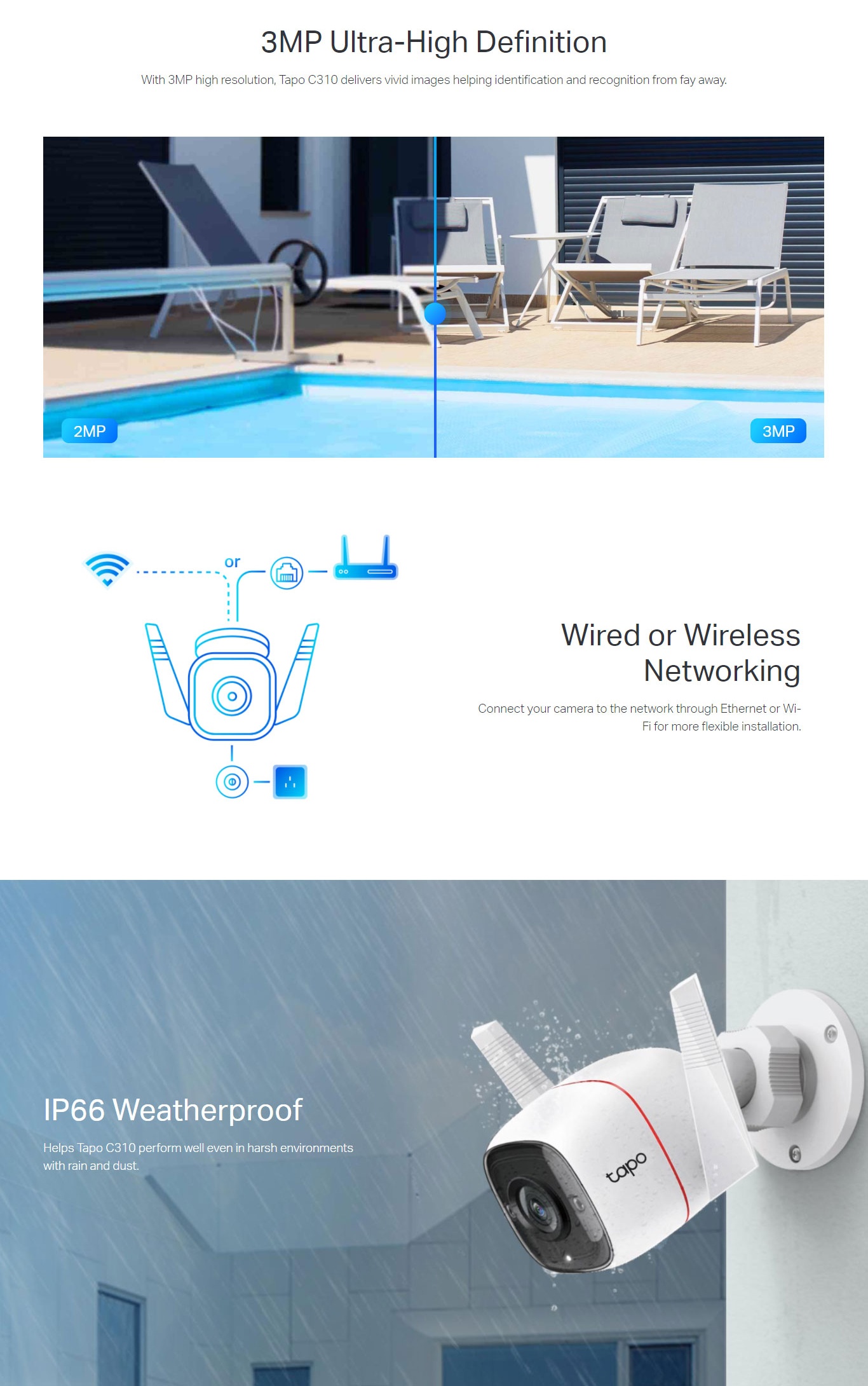 TP-Link Tapo C310 Outdoor Security Wi-Fi Camera 3MP CCTV IP Camera ...