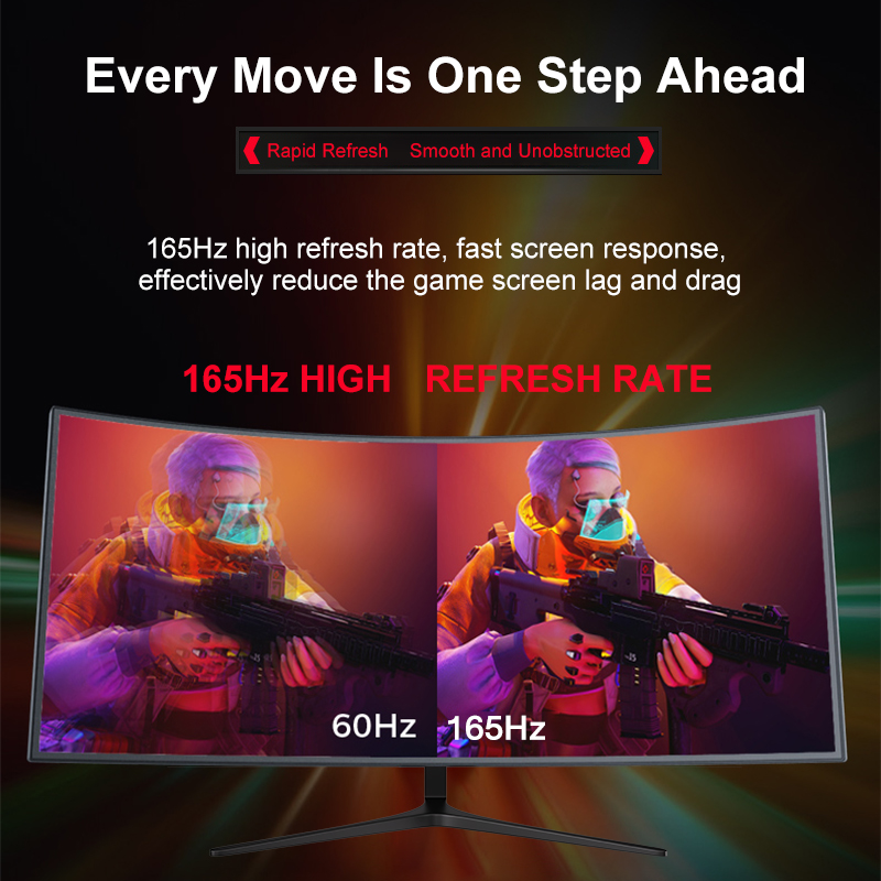 YAMY Gaming Monitor PC 24 inch 75HZ Flat Display Desktop Computer with ...
