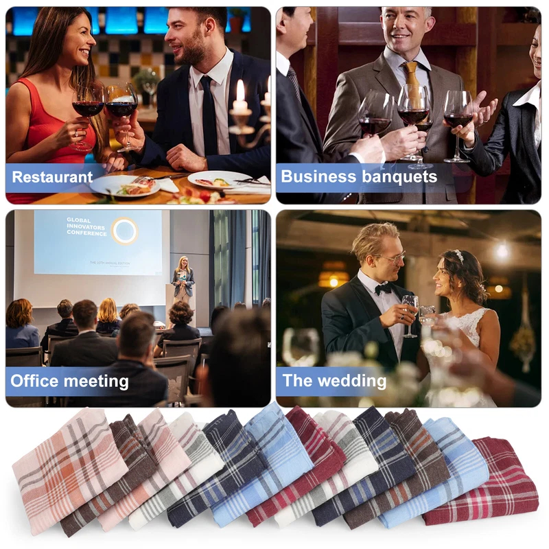 6Pcs/12Pcs Random Men Women Fashion Handkerchief Cotton Assorted Color ...