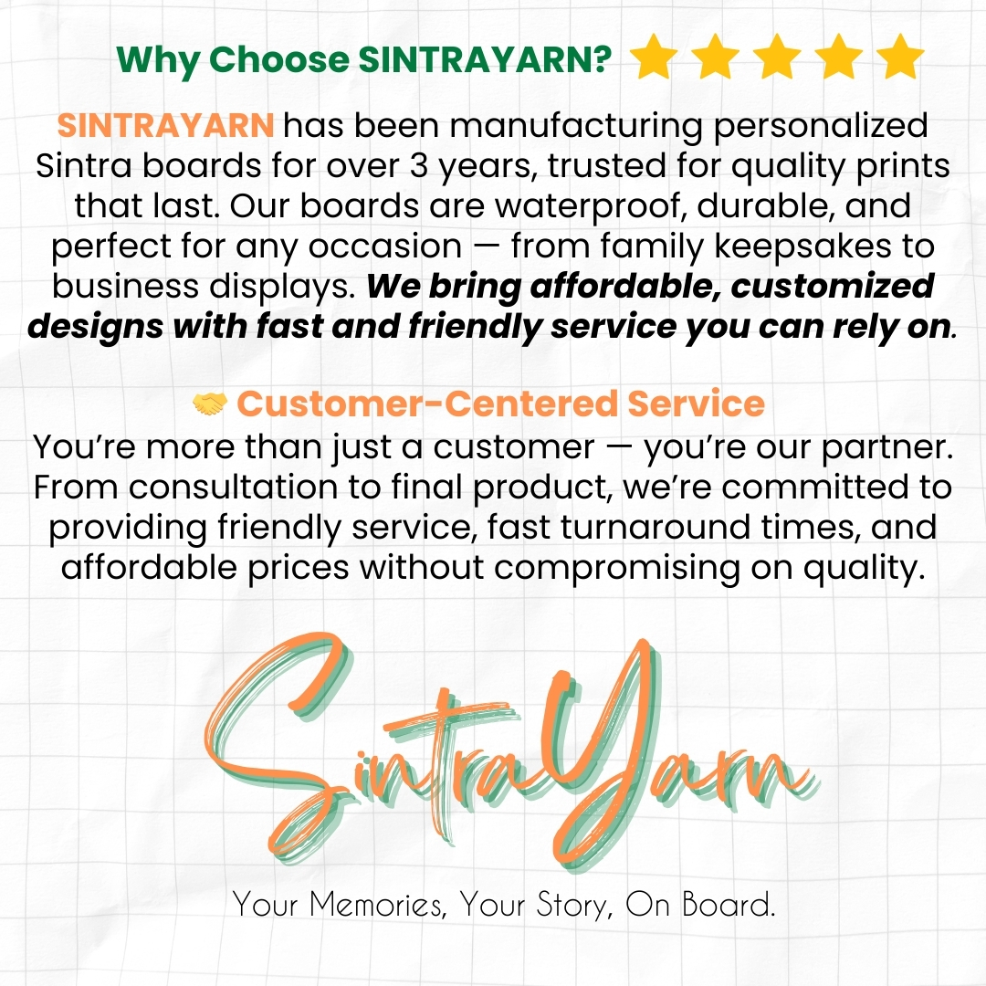 A4 Personalized Sintra Board Wall Decor 3Mm Premium Waterproof Print ...