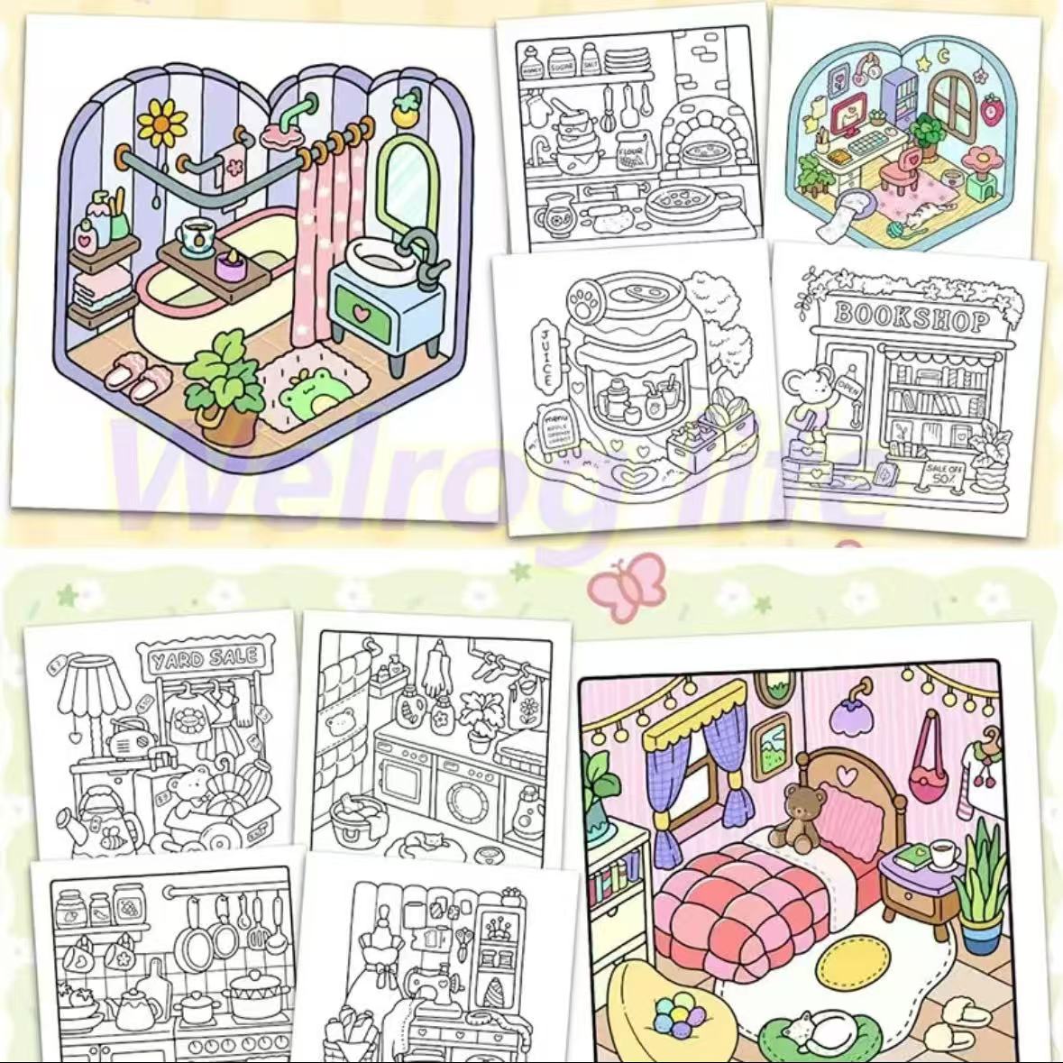 Relaxing Coloring Book for Adults and Teens Little Corner Cute and ...