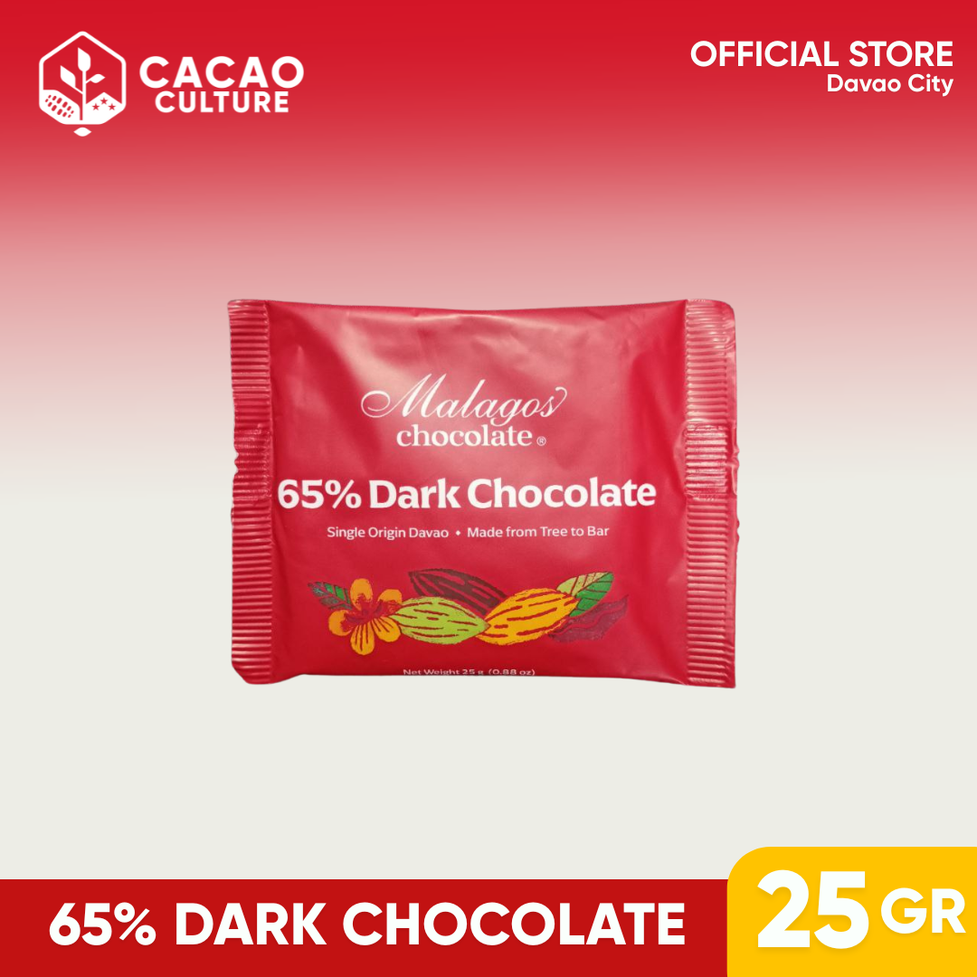 65% Dark Chocolate Bar 25g - MALAGOS - Rich Trinitario Dark Chocolate ...